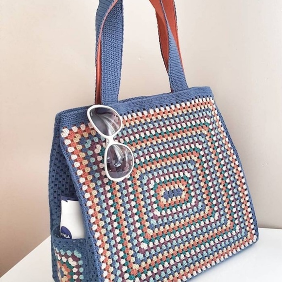 Hand Crafted | Bags | Granny Square Spring Shoulder Bag Handmade ...